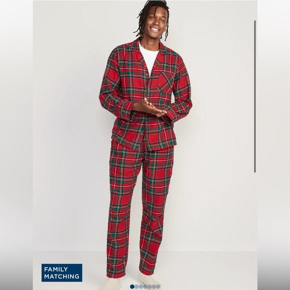 Old Navy | Other | Old Navy Men Christmas Red Plaid Pajamas Set Xl ...